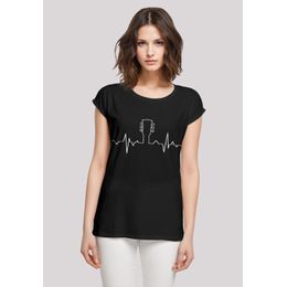 F4NT4STIC Damen T-Shirt "Gitarre Herzschlag design", schwarz, Gr. XXXL, Obermaterial: 100% Baumwolle, Shirts, Premium Qualit&auml;t