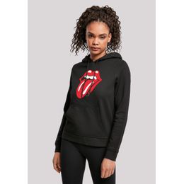 F4NT4STIC Damen Kapuzenpullover "The Rolling Stones Zunge", schwarz, Gr. XXL, Obermaterial: 50% Baumwolle, 50% Polyester, Pullover, Premium Qualit&auml;t