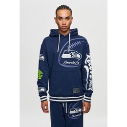 Recovered Herren Kapuzensweatshirt "NFL Seahawks Emerald City", blau, Gr. M, bedruckt, 100% Baumwolle, Sweatshirts, für alle Seattle Seahawks-Fans