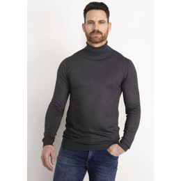 Herren Rollkragenpullover, grau, Basic, Gr. M, PETROL INDUSTRIES, meliert, Obermaterial: 80% Viskose, 20% Polyamid, Pullover, ein Must-have