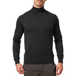 INDICODE Herren Rollkragenpullover "INBurns", grau, Gr. XXL, unifarben, Strick, Obermaterial: 80% Baumwolle, 20% Polyester, Pullover