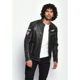 Mustang Herren Lederjacke "Uwe", schwarz, Gr. XXXL, Obermaterial: 100% Lammleder; Futter: 100% Baumwolle; &Auml;rmelfutter: 100% Polyester, Jacken