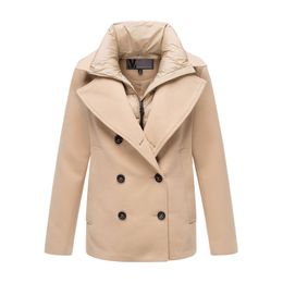 Marikoo Damen Winterjacke "Aylaraa", beige, Gr. L, Obermaterial: 90% Polyacryl, 8% Viskose, 2% Elasthan, Jacken, Elegante Designer Winterjacke