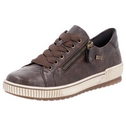 Remonte Damen Plateausneaker, Gr. 40, braun, Leder, used, Schuhe, Freizeitschuh, Halbschuh, Schnürschuh mit Außenreißverschluss