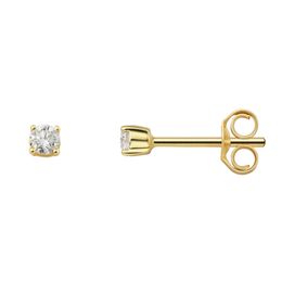 ONE ELEMENT Damen Paar Ohrhänger "0.15 ct Diamant Brillant Ohrringe Ohrstecker aus 585 Gelbgold", Damen, 0,15, Diamanten Gelbgold 585 Gold, gold,