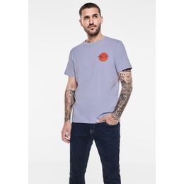 Street One MEN Herren T-Shirt, lila, Gr. XXL, bedruckt, Web, 100% Baumwolle, Shirts, aus reiner Baumwolle