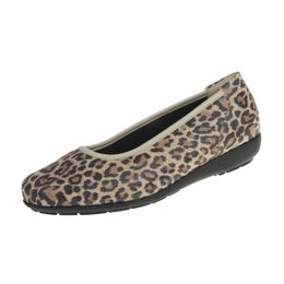 Natural Feet Damen Ballerina "Jasmin", Gr. 35, braun, Leder, Schuhe, mit Leopardenprint
