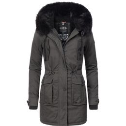 Navahoo Damen Wintermantel "Luluna", grau, Gr. S, Oberstoff: 100% Baumwolle; Futter: 100% Polyester; Wattierung: 100% Polyester; &Auml;rmelfutter: 100%