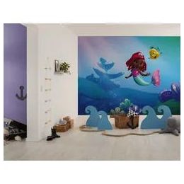 Kindertapete Komar "Disney Ariel Junior Friends", bunt (blau,lila), B:400m H:250m, Vlies, Tapeten