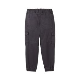 Tom Tailor Jungen Cargohose, grau, Gr. 98, unifarben, Stoff, Obermaterial: 98% Baumwolle, 2% Elasthan, Hosen, mit Stretch-Anteil und Bündchen