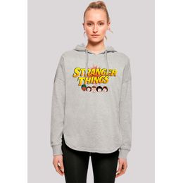 F4NT4STIC Damen Kapuzenpullover "Stranger Things Comic Heads Netflix TV Series", grau, Gr. XS, Obermaterial: 100% Baumwolle, Pullover, Premium