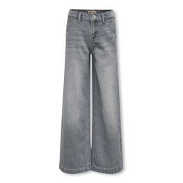 KIDS Only Mädchen Weite Jeans "KOGCOMET WIDE LEG DNM MAT624 NOOS", blau, Gr. 128, unifarben, Denim/Jeans, Obermaterial: 100% Baumwolle, Jeans