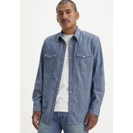 Levi's LEVI'S Herren Jeanshemd "LE BARSTOW WESTERN STAND", blau, Gr. S, Web, Obermaterial: 100% Baumwolle, Hemden, mit Brusttaschen