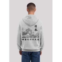 F4NT4STIC Herren Kapuzenpullover "Kanagawa Welle Golden Gai", grau, Gr. XXL, Obermaterial: 80% Baumwolle, 20% Polyester, Pullover, Premium Qualit&auml;t