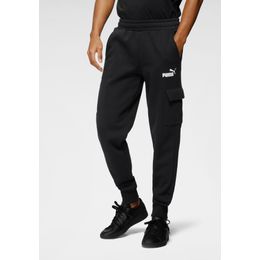 Puma Herren Trainingshose "ESS CARGO PANTS", schwarz, Gr. S, unifarben, Fleece, Obermaterial: 66% Baumwolle, 34% Polyester, Hosen
