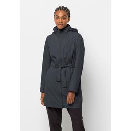 Jack Wolfskin Damen Regenmantel "NORDEN PORT COAT W", grau, Gr. L, OBERSTOFF: 100% POLYAMID Futter: 100% POLYESTER, Mäntel