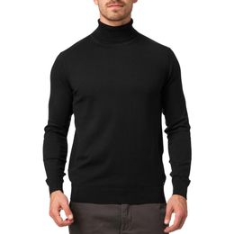 INDICODE Herren Rollkragenpullover "INBurns", schwarz, Gr. XL, unifarben, Strick, Obermaterial: 80% Baumwolle, 20% Polyester, Pullover