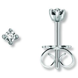 ONE ELEMENT Damen Paar Ohrh&auml;nger "0.1 ct Diamant Brillant Ohrringe Ohrstecker aus 585 Wei&szlig;gold", Damen, 0,1, Diamanten Gold Wei&szlig;gold 585, silber,