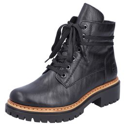 Rieker Damen Winterstiefelette, Gr. 41, schwarz, Lederimitat, Schuhe, mit profilierter Laufsohle
