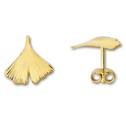 ONE ELEMENT Damen Paar Ohrh&auml;nger "Ginkgoblatt Ohrringe Ohrstecker aus 333 Gelbgold", Damen, Gelbgold 333 Gold, gold, Gelbgold 333, Gold, Ohrringe,