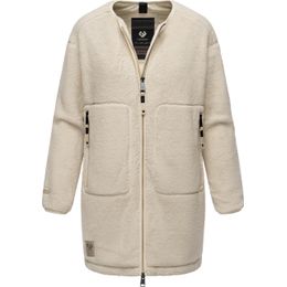 Ragwear Damen Pl&uuml;schjacke "Fouzy", beige, Gr. S, Obermaterial: 100% Polyester; Innenfutter: 100% Polyester, Jacken, flauschige &Uuml;bergangsjacke aus
