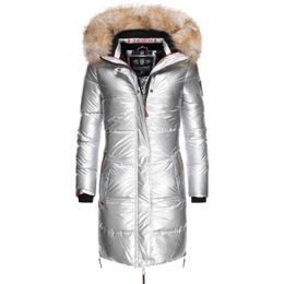 Navahoo Damen Wintermantel "Halina", silber, Gr. XL, Oberstoff: 100% Polyester; Futter: 100% Polyester; Wattierung: 100% Polyester; &Auml;rmelfutter: 100%