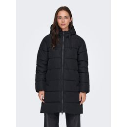 Only Damen Steppmantel "ONLCLAIR PUFFER HOOD COAT OTW CC", schwarz, Gr. XS, unifarben, Steppware, Obermaterial: 100% Polyester, Mäntel