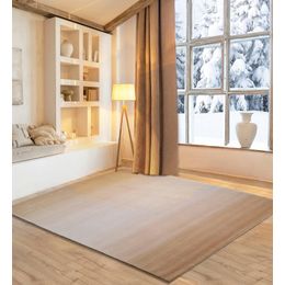 Wollteppich my home, B:60cm H:14mm L:90cm, beige, Schurwolle, Teppiche, "Lessach", Handweb Teppich, mit modernem Farbverlauf, reine Wolle, handgewebt