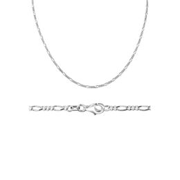 FIRETTI Damen Kette ohne Anhänger "Schmuck Geschenk Silber 925 Halsschmuck Halskette Figarokette", 60, Silber 925 (Sterlingsilber), B: 2,3mm, silber,