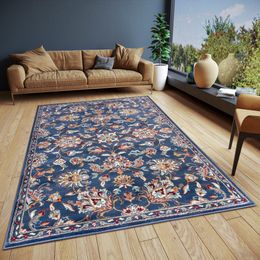 Teppich Hanse Home, B:57cm H:8mm L:90cm, blau, Jute, Polyester, Polypropylen (PP), Wohnzimmer, Teppiche, "Caracci", L&auml;ufer, Orientalisch, Kurzflor,