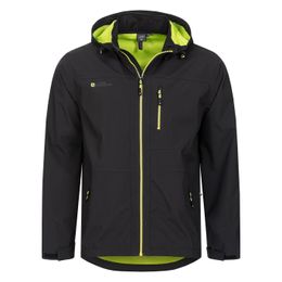 DEPROC Active Herren Softshelljacke "LAC SIMARD Men", schwarz, Gr. 48, 96% Polyester; 4% Elastan mit TPU Membrane, Jacken, mit abnehmbarer Kapuze