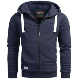 Herren Kapuzensweatjacke "ASMeroiia", blau, Gr. S, Alessandro Salvarini, Obermaterial: 80% Baumwolle, 20% Polyester, Sweatjacken, mit großer Kapuze