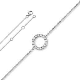 ONE ELEMENT Damen Silberarmband "Zirkonia Kreis Armband aus 925 Silber 18 cm", 18, Silber 925 (Sterlingsilber), silber, Silber 925 (Sterlingsilber),