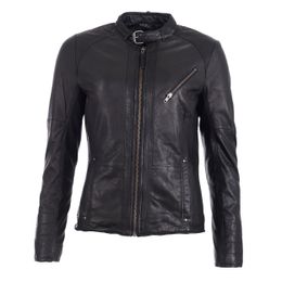 JCC Damen Bikerjacke "15-7-2", schwarz, Gr. XS, Obermaterial 100% Leder, Lamm / Futter: 100% Baumwolle / Ärmelfutter: 100% Polyester / Wattierung: