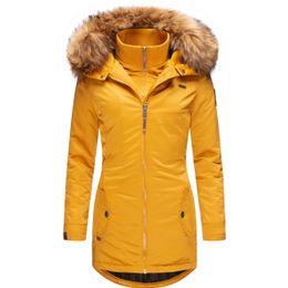 Marikoo Damen Wintermantel "Sanakoo", gelb, Gr. S, Oberstoff: 100% Polyester, Futter: 100% Polyester, Wattierung: 100% Polyester, Ärmelfutter: 100%