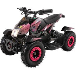 Actionbikes Motors Elektro-Kinderquad Cobra, 800 Watt, bis 24 km/h, ab 8 Jahren, Federung, 3x 12V-Akku, Scheibenbremsen (Pink/Schwarz)