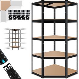 Masko&reg; Eckregal Lagerregal Schwerlastregal, Kellerregal, 180x75x40cm , bis 875 kg, 5 verstellbare Ablagen, MDF-Platten Regal aus Metall, Steckregal, Werkstattregal, Keller, Garage