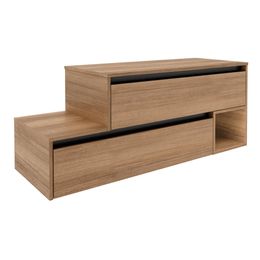 Fackelmann Waschtischunterschrank 'Vita' Eichefarben Braun/schwarz rechts 128,7 x 51,6 x 46,5 cm