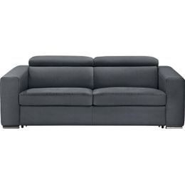 2,5-Sitzer Egoitaliano "Cabiria, Design und super Sitzkomfort", grau (dunkelgrau), B:226cm H:97cm T:103cm, Sofas, inkl. manuell verstellbarer Kopfst&uuml;tzen, mit Metallf&uuml;&szlig;en