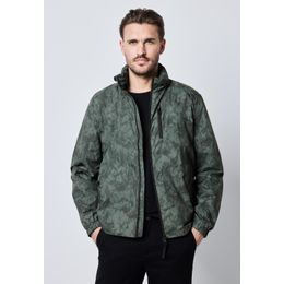 Windbreaker Street One MEN, Herren, Gr. L42, grün (dusty grün), Stoff, Obermaterial: 100% Polyester; Futter: 100% Polyester, bedruckt, Casual, normal, hoch geschlossener Ausschnitt, Jacken, mit Kapuze in Tasche am Nacken