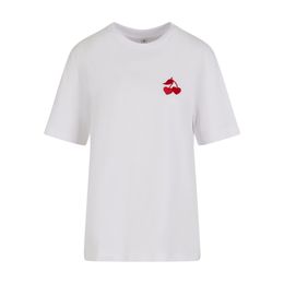 Mister Tee T-Shirt 'Heart Cherries' Damen Gr&ouml;&szlig;e S dunkelrot / wei&szlig;