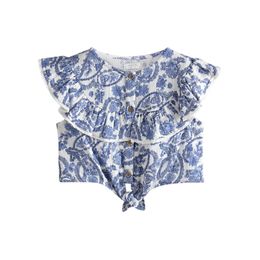next Bluse zum Binden M&auml;dchen Gr&ouml;&szlig;e 134 blau / wei&szlig;