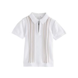 next Poloshirt Jungen Gr&ouml;&szlig;e 104 beige / wei&szlig;