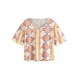 next T-Shirt Damen Gr&ouml;&szlig;e 4XL beige / hellgelb / lila / pastellorange
