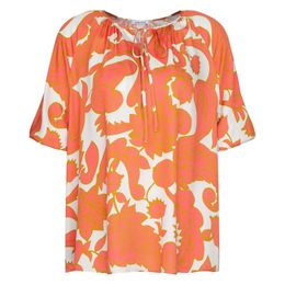 Seidensticker Halbarm-Bluse Orange/Offwhite (Gr&ouml;&szlig;e: 40)