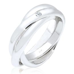 Elli Ringe - Ring Verlobungsring Diamant 0.03 ct. 925 Silber - Gr. 56 MM - in Wei&szlig; - f&uuml;r Damen