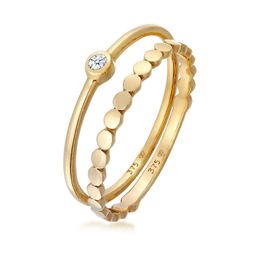 Elli Ringe - Ring Eternity Solit&auml;r Diamant (0.03 ct) Set 375 Ge - Gr. 58 MM - in Gold - f&uuml;r Damen