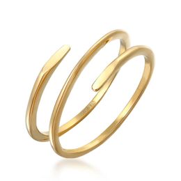 Elli Ringe - Ring Wickelring Twist Fein 375 Gelbgold - Gr. 52 MM - in Gold - f&uuml;r Damen