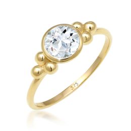 Elli Ringe - Ring Verlobungsring Kugeln Topas Edelstein 375 Gel - Gr. 56 MM - in Gold - f&uuml;r Damen