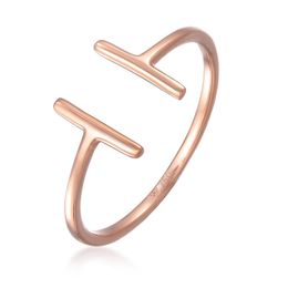 Elli Ringe - Ring Geo Statement Basic Minimal 750 Ros�gold - Gr. 56 MM - in Gold - f&uuml;r Damen